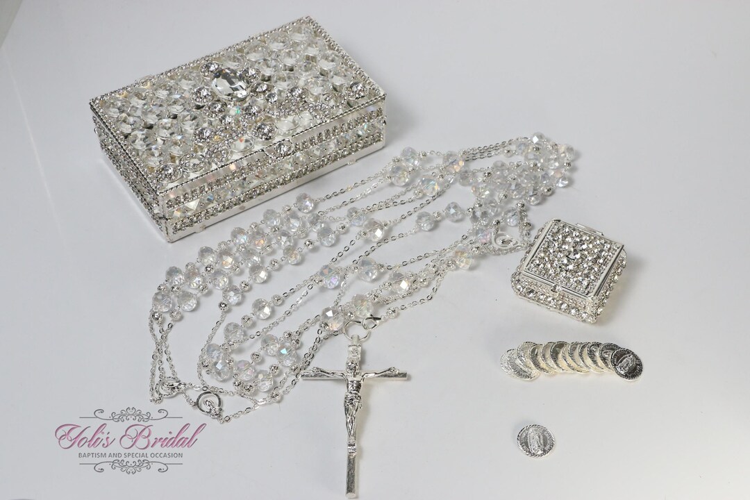 FAST SHIPPING! Beautiful Silver Wedding Lasso, Lasso Box and Arras Set ...