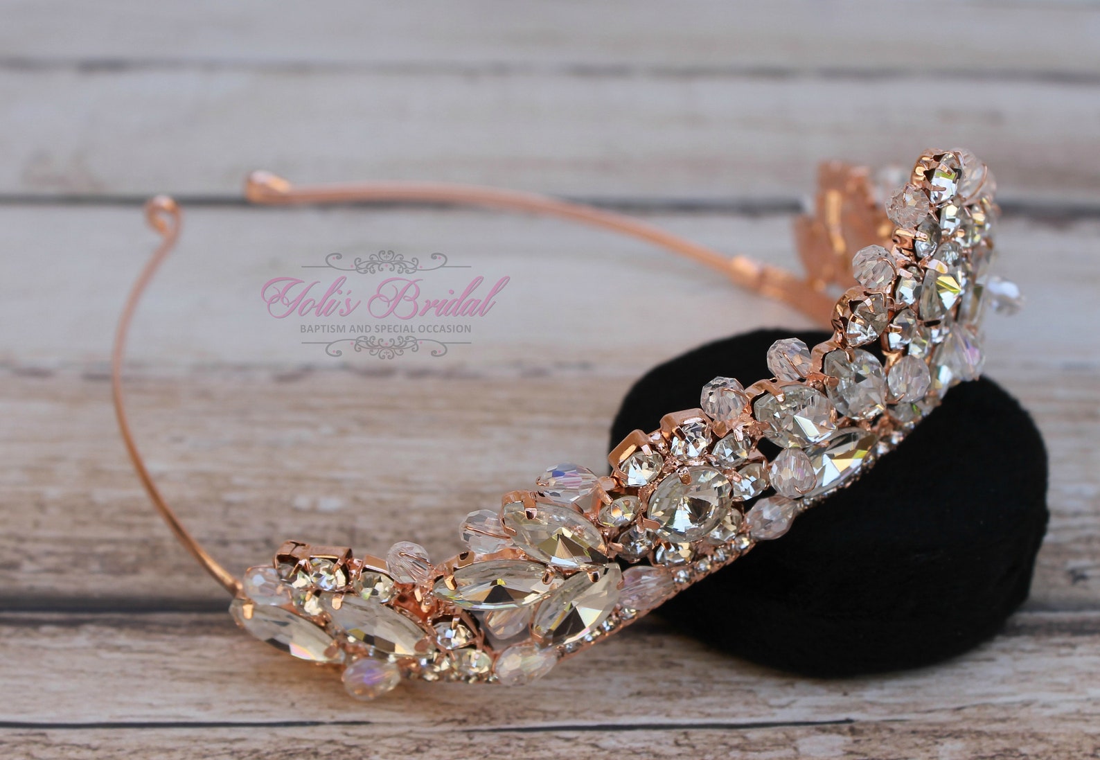 FAST SHIPPING Rose Gold Sparkling Tiara Crystal Tiara - Etsy