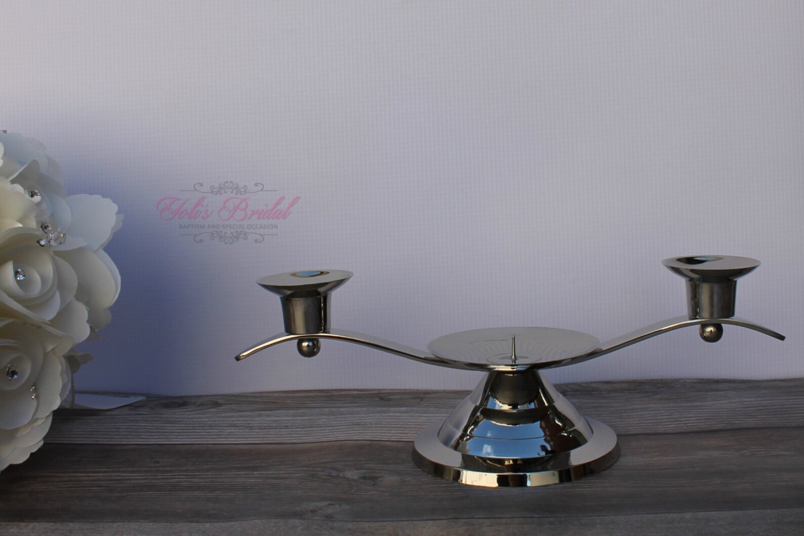 FAST SHIPPING!! Beautiful Silver Unity Candle Set With Silver Base ...