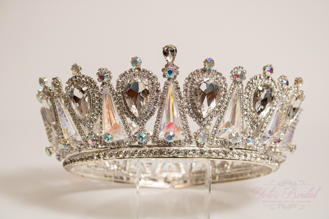 FAST SHIPPING!! Silver Round Crown, Circular Crown, Full Crown, Bride ...