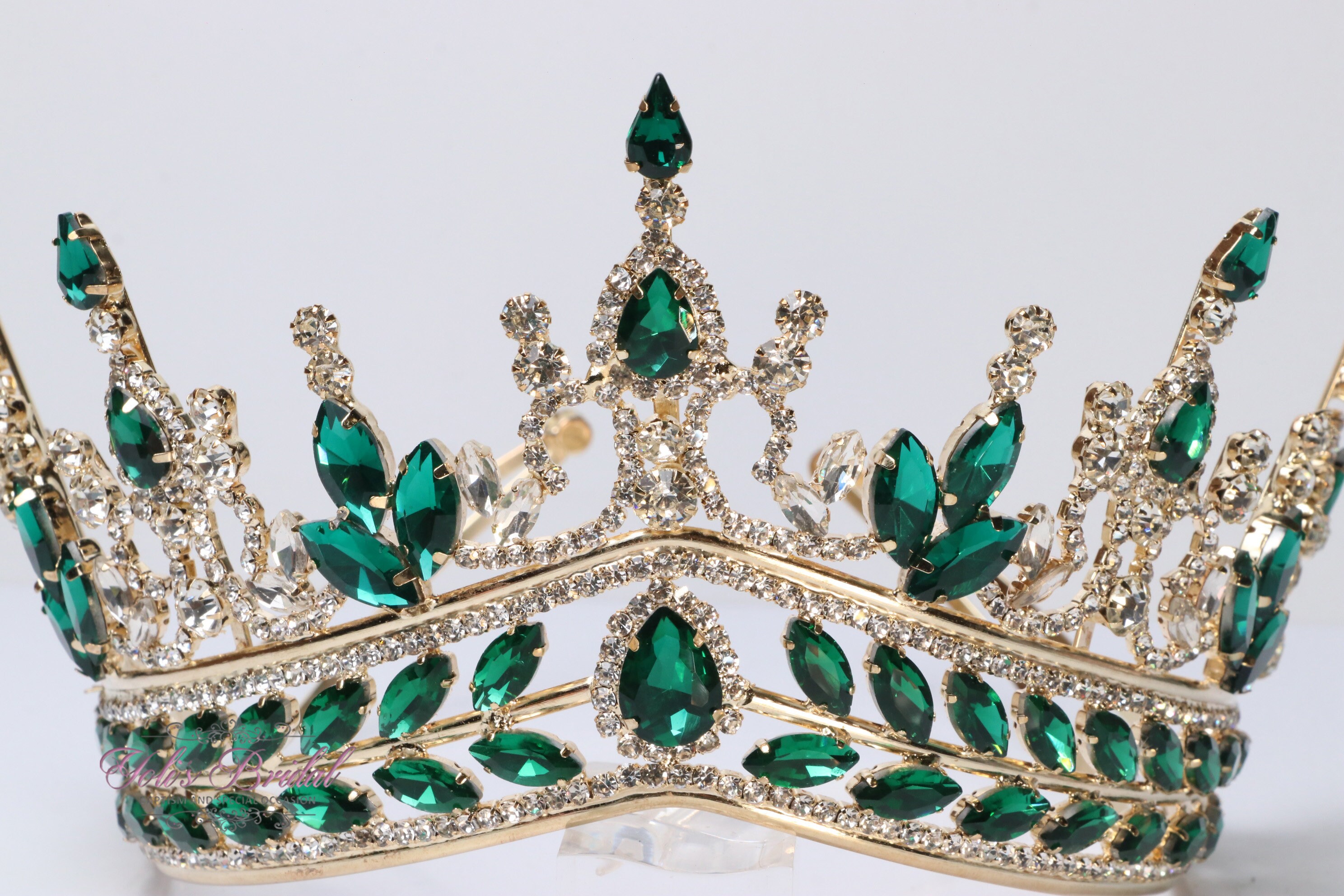 FAST SHIPPING!!! Gold With Jade Stones Crown, Gorgeous Gold Tiara ...