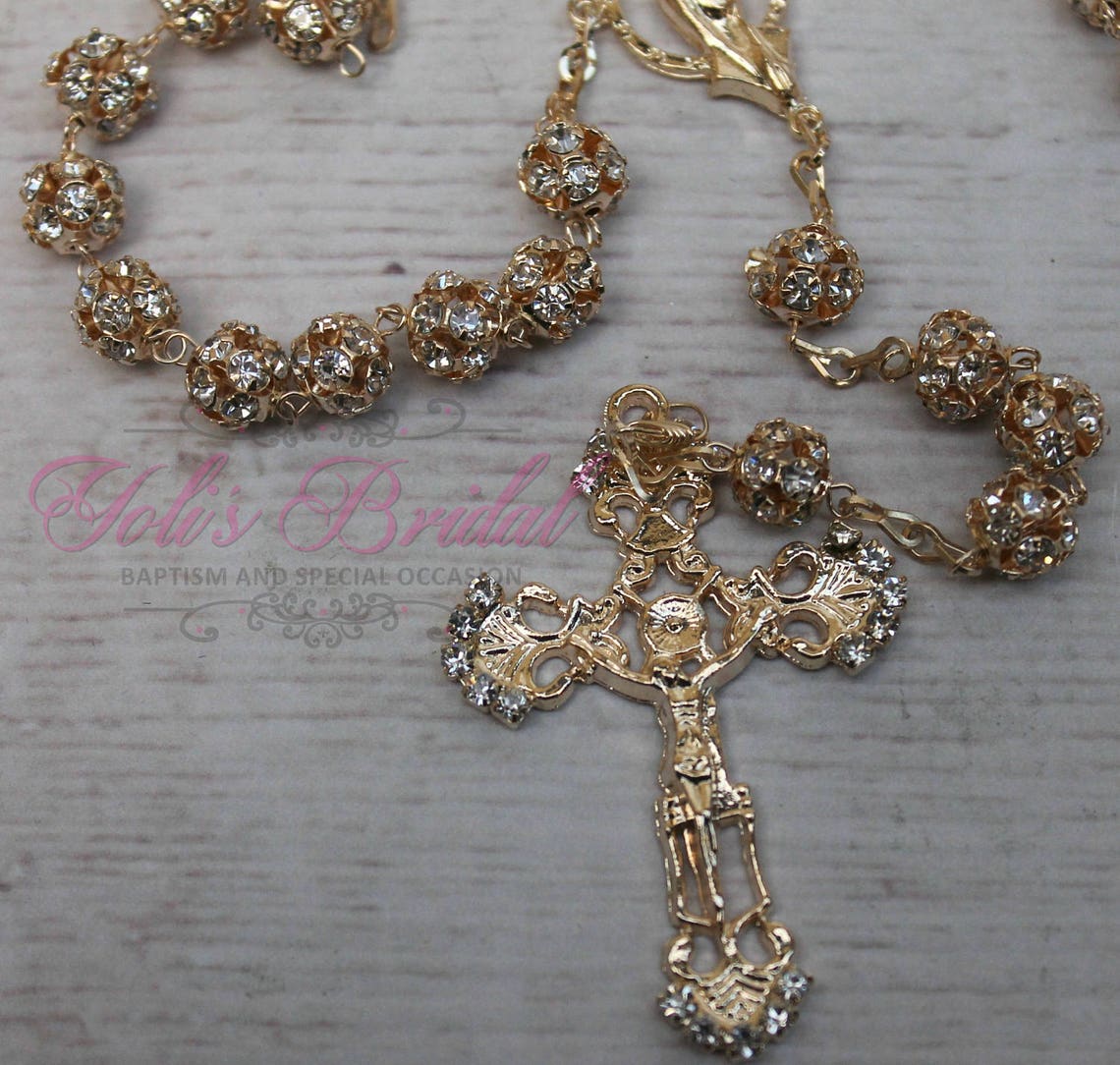 FAST SHIPPING!! Handcrafted Beautiful Gold Rosary, Wedding Rosary ...