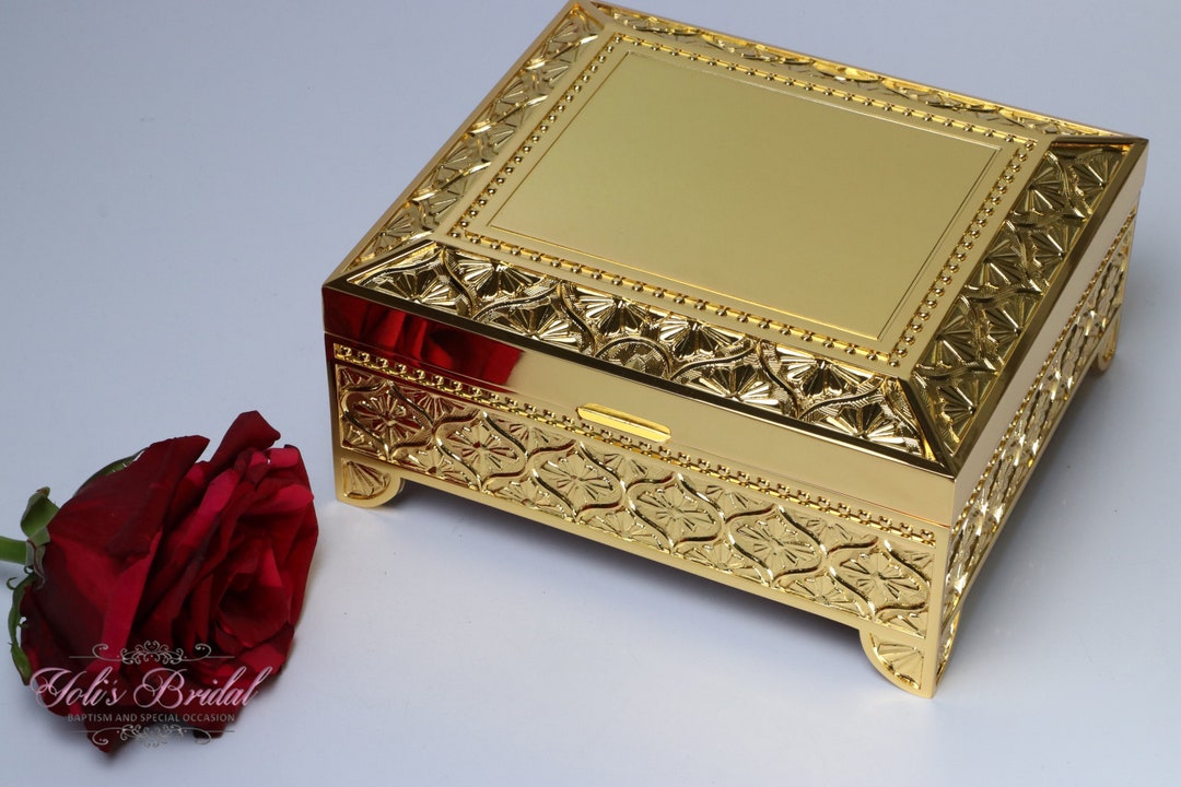 Fast Shipping Beautiful Gold Box, Wedding Lasso Box, Wedding Jewelry ...
