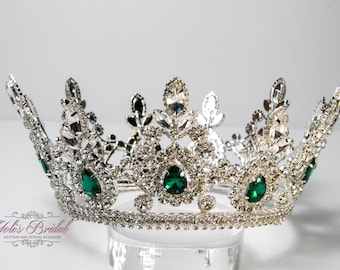 FAST SHIPPING!! Rose Gold Round Crown With Clear Stones, Circular, Full ...