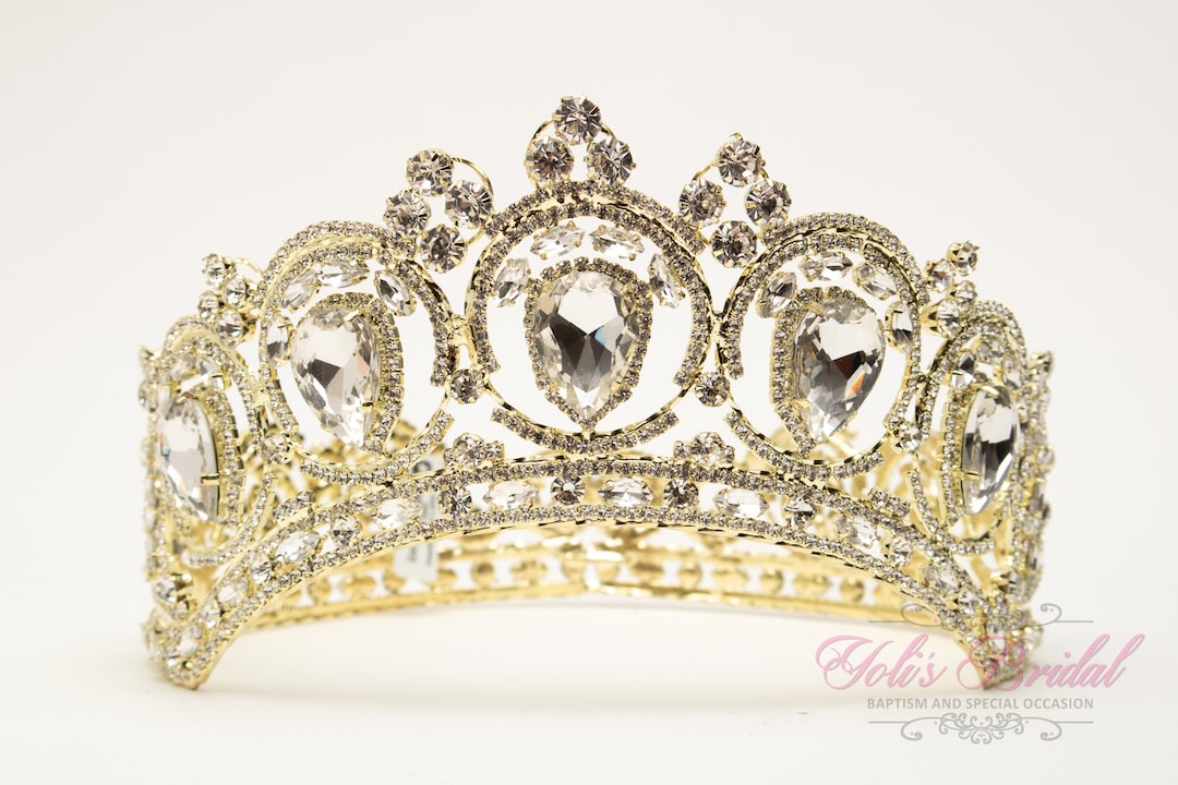 FAST SHIPPING!! Gold Round Crown, Royal Crown, Full Crown, Tiara ...