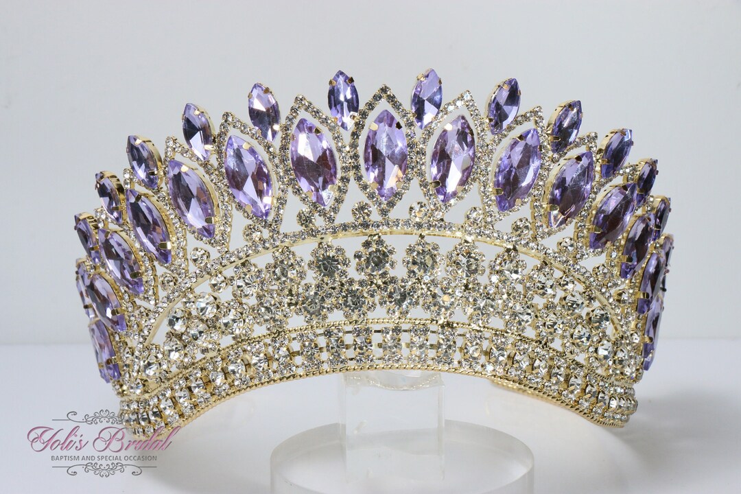 FAST SHIPPING!!! Gold With Lilac Stones Tiara, Communion Tiara, Bridal ...
