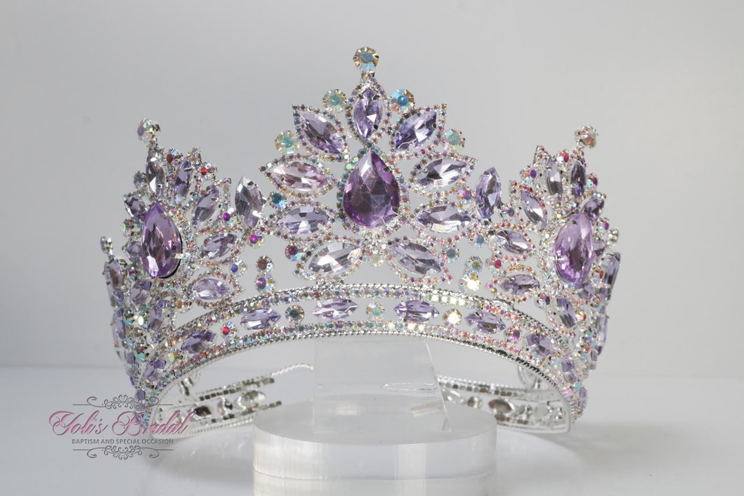 FAST SHIPPING!!! Silver AB With Lilac Stones Tiara, Communion Tiara ...