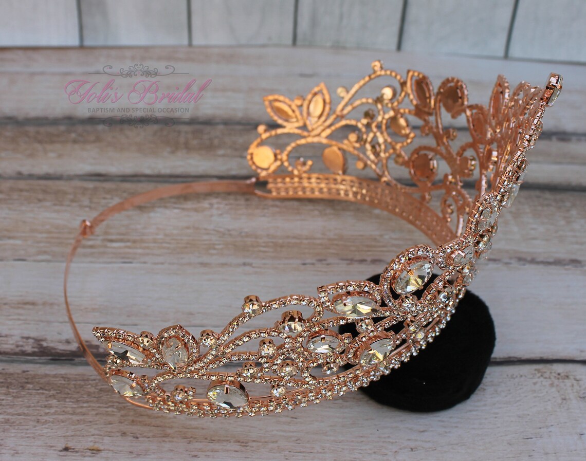 FAST SHIPPING!!! Rose Gold Sparkling Tiara, Crystal Tiara, Wedding ...