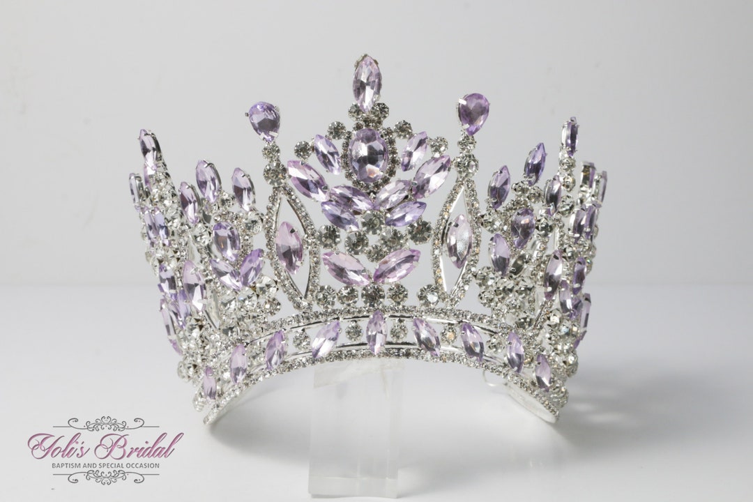 FAST SHIPPING! Silver With Lilac Stones Tiara, Gorgeous Silver Tiara ...
