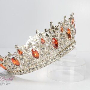FAST SHIPPING!! Gold With Orange Stones Tiara, Gorgeous Gold Tiara ...