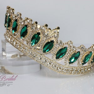 FAST SHIPPING!!! Gold With Jade Stones Crown, Gorgeous Gold Tiara ...