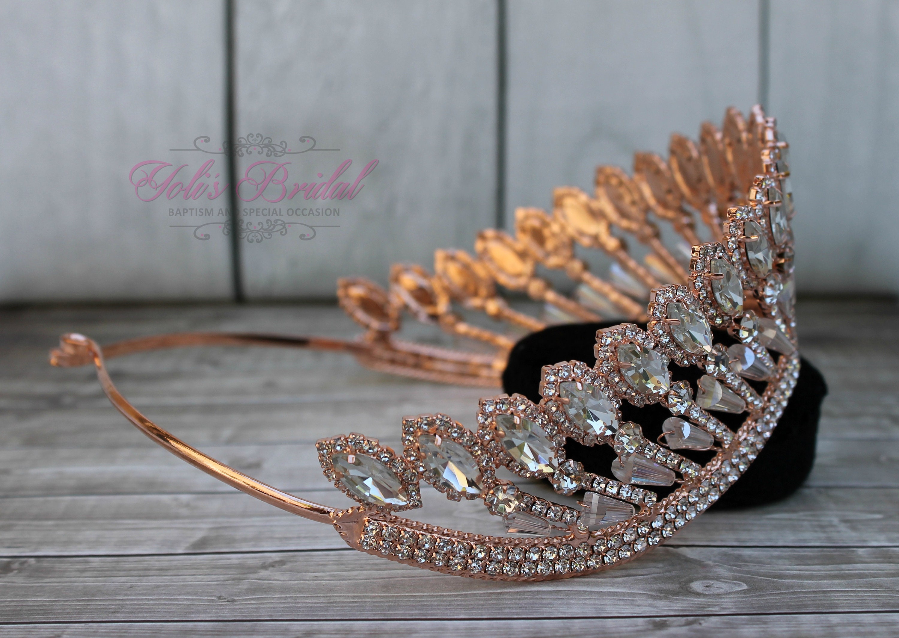 FAST SHIPPING Rose Gold Sparkling Tiara Crystal Tiara | Etsy