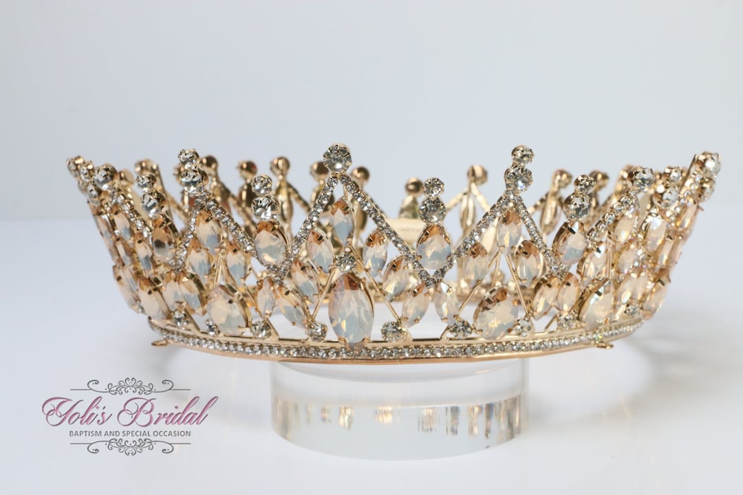 FAST SHIPPING!! Gold Round Crown, Royal Crown, Full Crown, Tiara ...