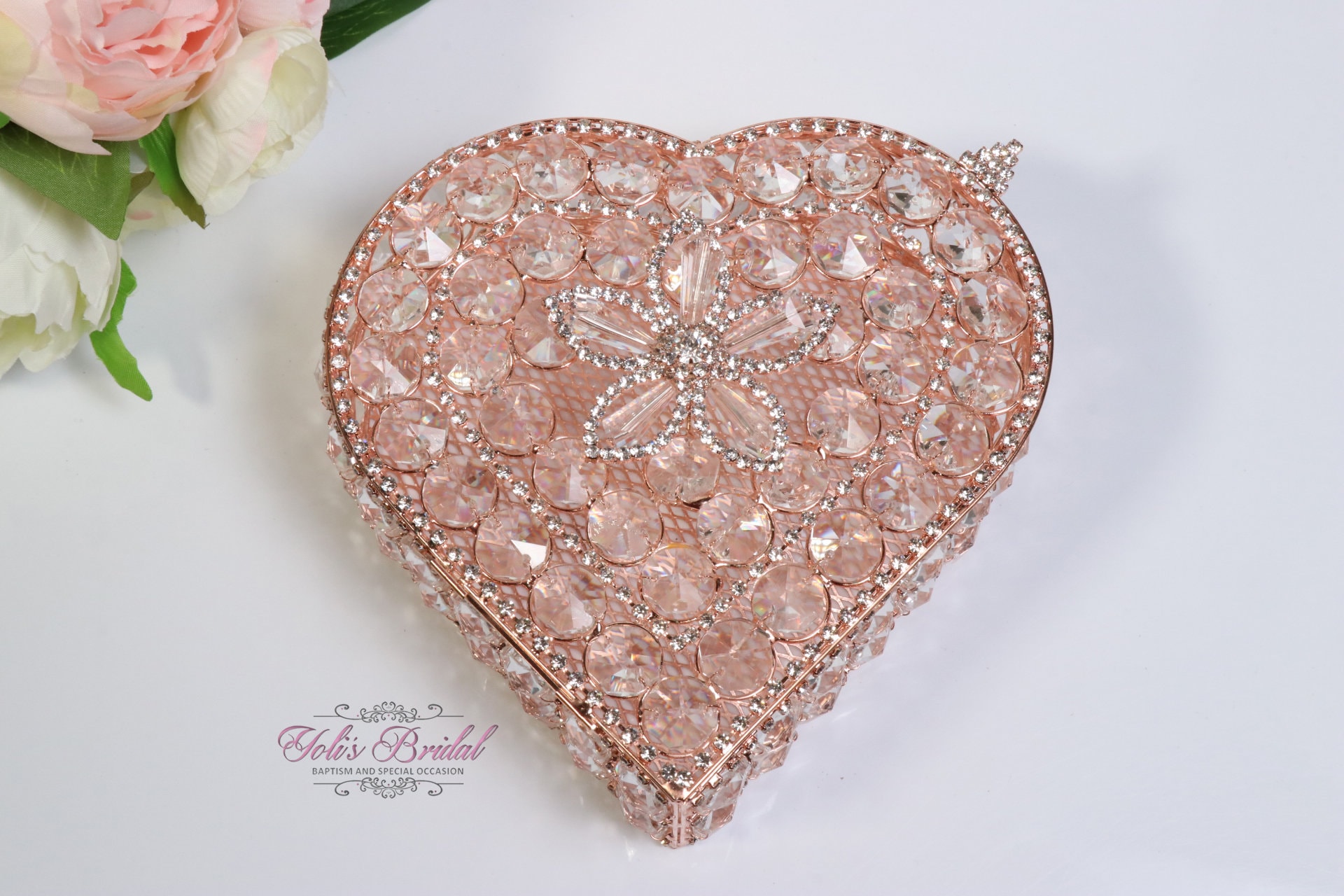 Rose Gold Wedding Box, Lasso Box, Crystal Box, Treasure Chest, Wedding ...