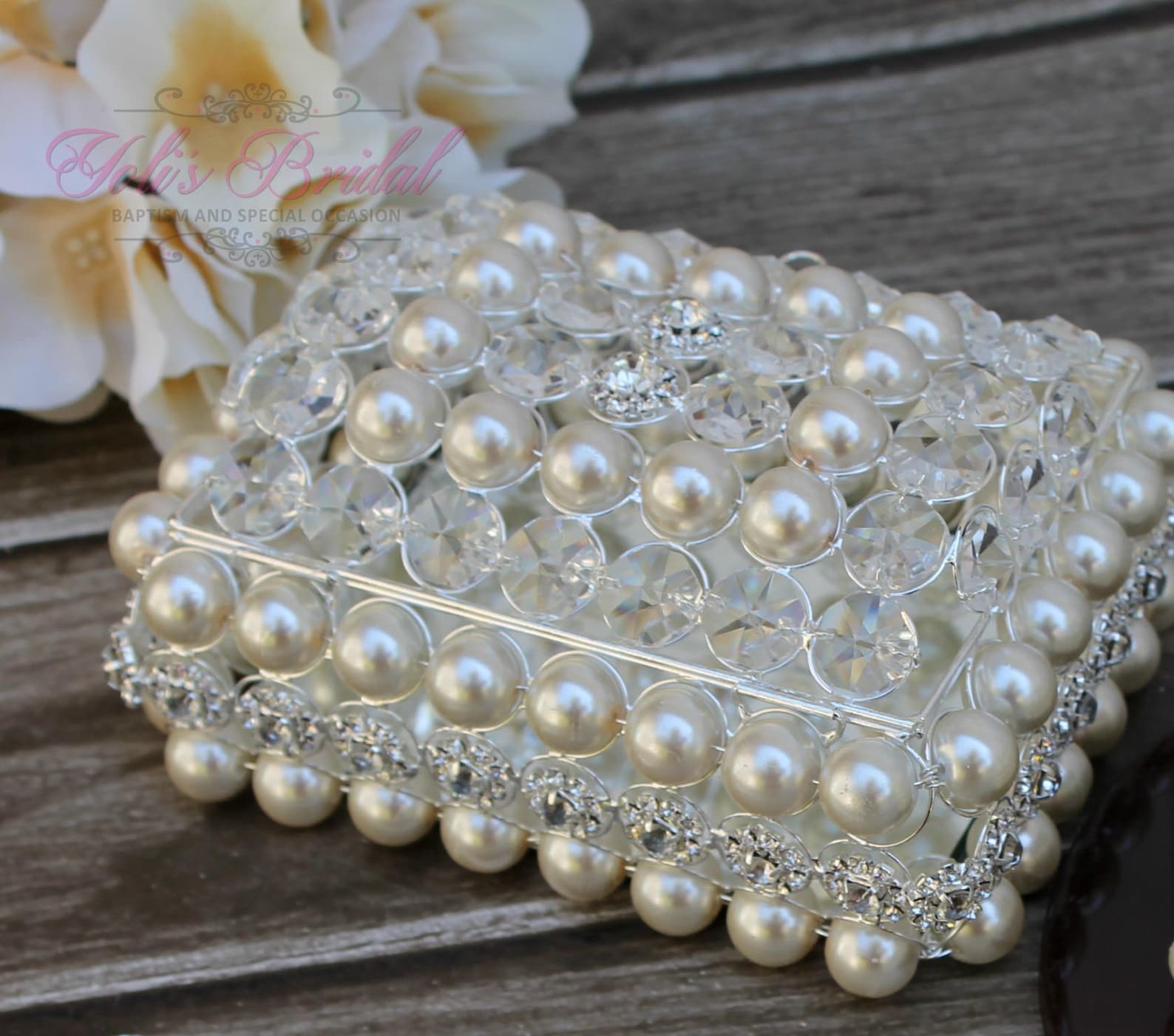 NEW Beautiful Crystal and Pearl Box Wedding Lasso Box - Etsy