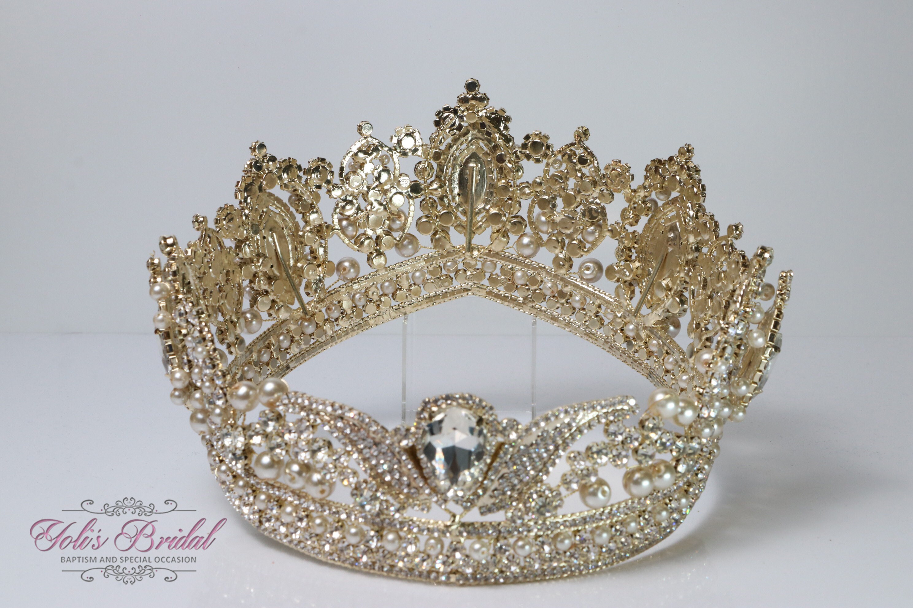 FAST SHIPPING!!! Gold Round Crown, Royal Crown, Full Crown, Tiara ...