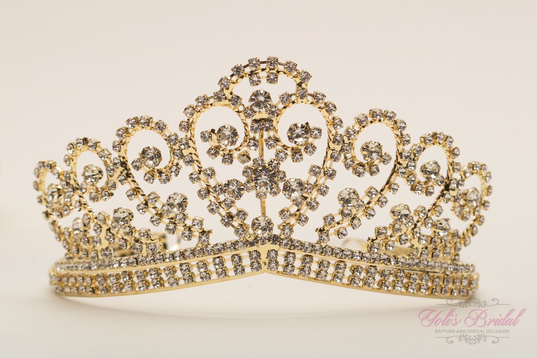 FAST SHIPPING Gold Girl Tiara Gorgeous Gold Crystal Girl | Etsy