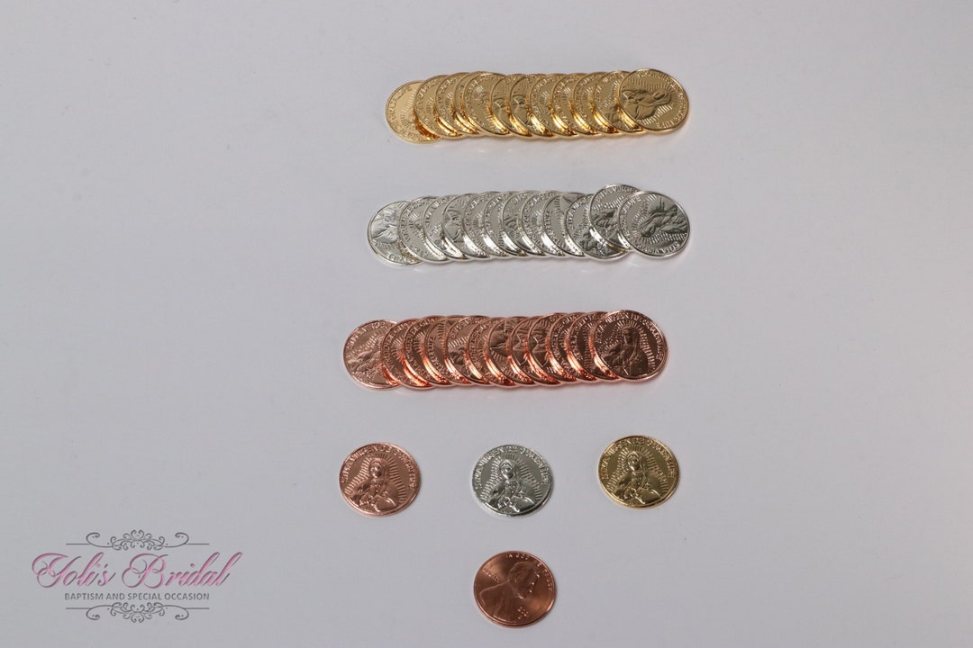 NEW!! Our Lady of Guadalupe Wedding Coins, Unity Coins, Wedding Arras ...