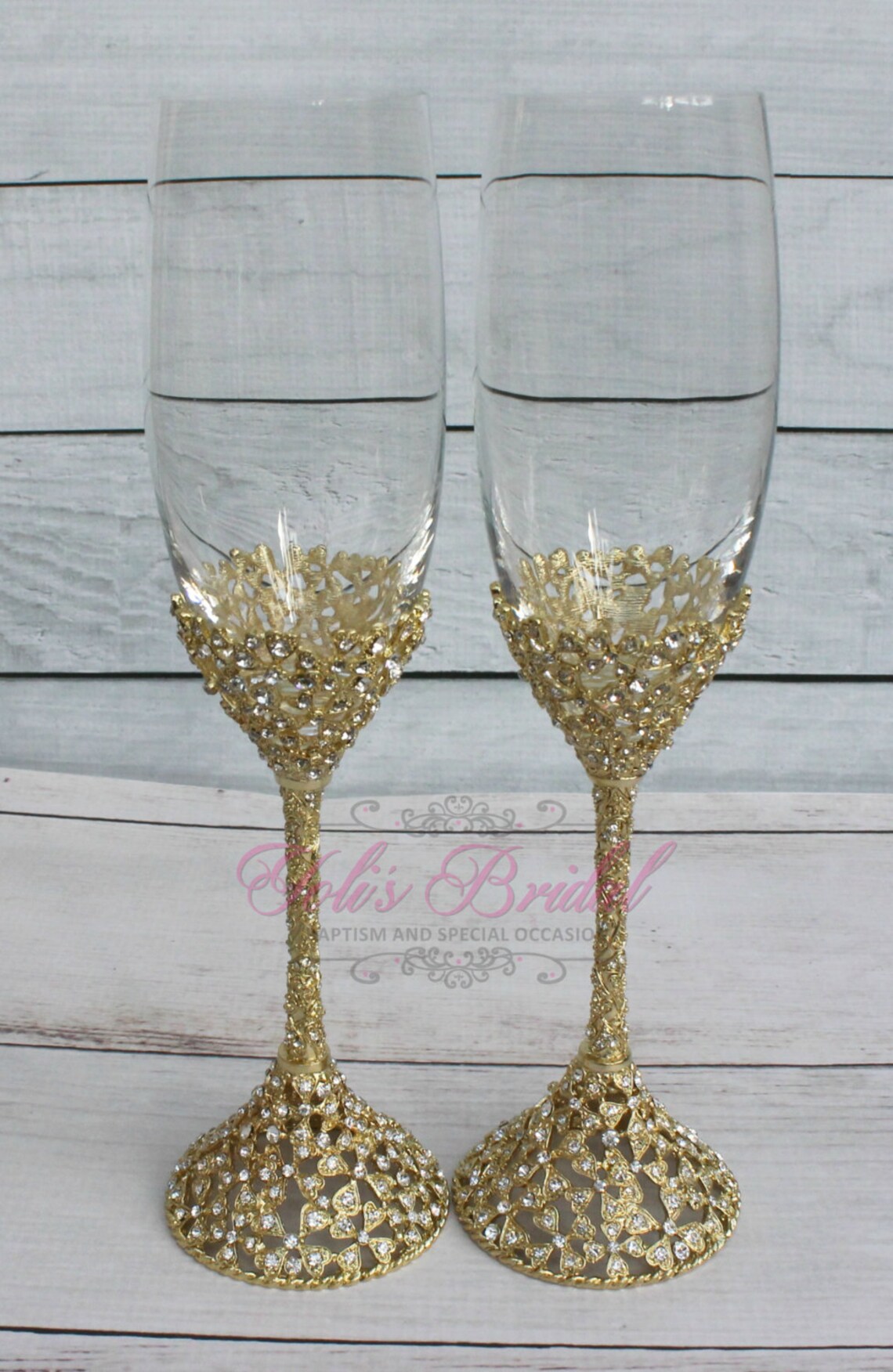 Swarovski Crystal Wedding Toast Set, Champagne Glasses, Wedding Tray ...