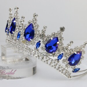 FAST SHIPPING!!! Silver With Blue Stones Tiara, Gorgeous Silver Tiara ...