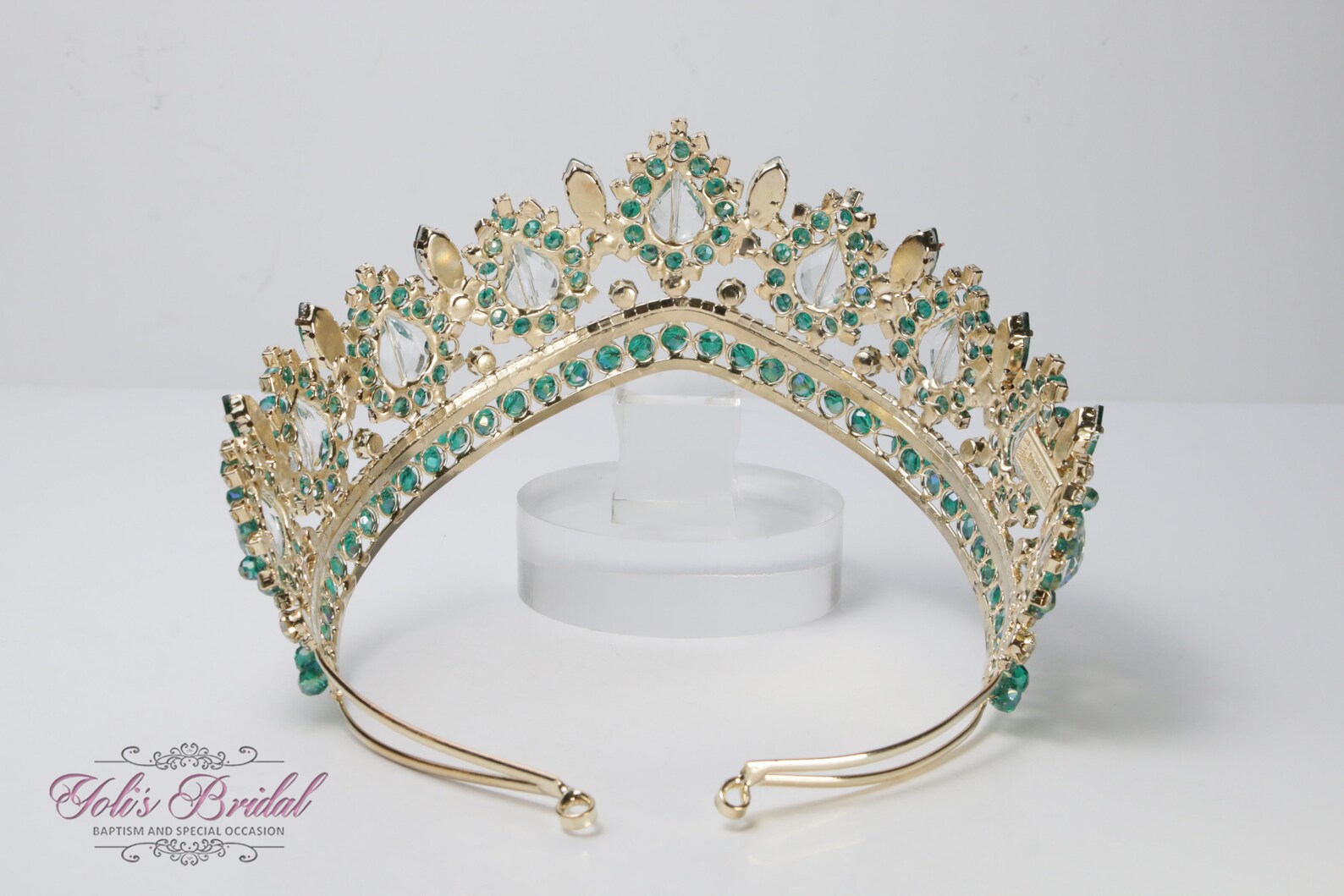 FAST SHIPPING!!! Beautiful Gold Tiara With Jade Stones, Gold Tiara ...