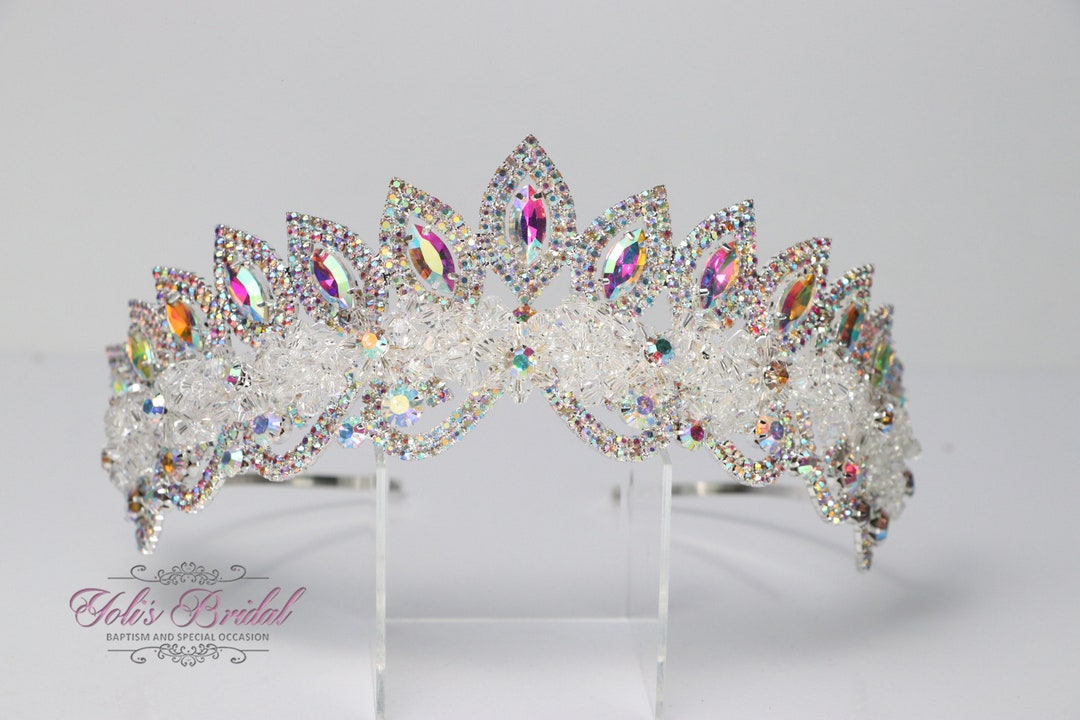 FAST SHIPPING! Silver AB Sparkling Tiara, Crystal Tiara, Wedding Tiara ...
