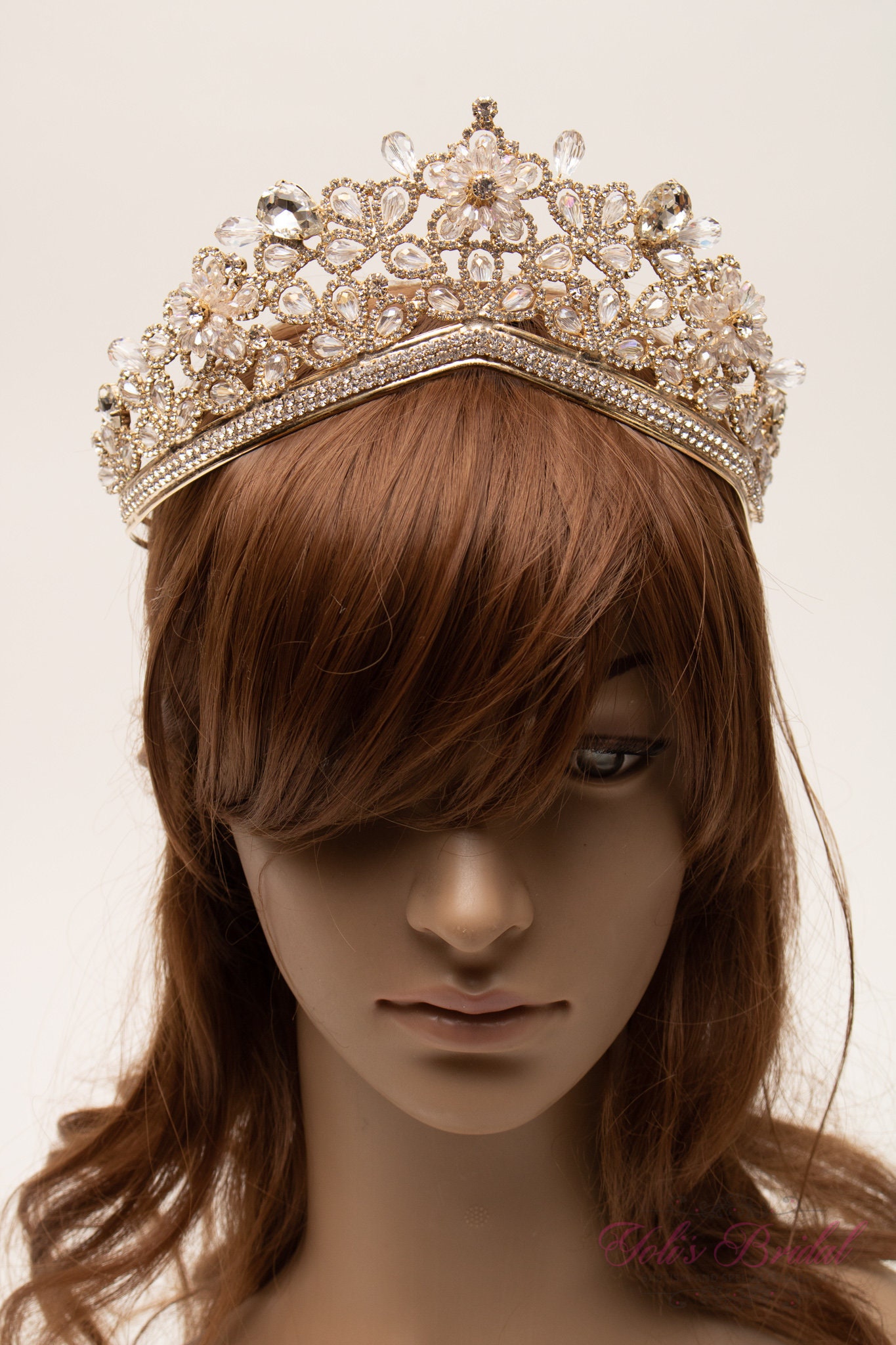 FAST SHIPPING Gold Sparkling Tiara Crystal Tiara Wedding | Etsy