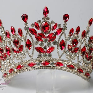 FAST SHIPPING! Gold With Red Stones Tiara, Gold Tiara, Tiara With ...