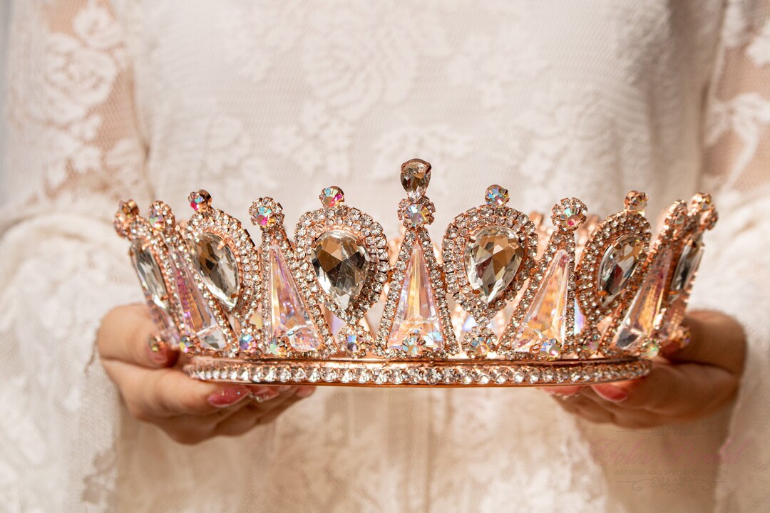 FAST SHIPPING!! Rose Gold Round Crown, Circular Crown, Full Crown ...
