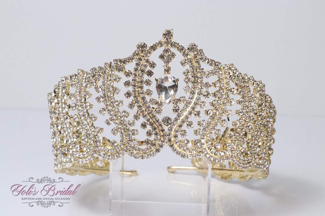 FAST SHIPPING!!! Gold Crown, Gorgeous Gold Tiara, Stunning Sparkle ...
