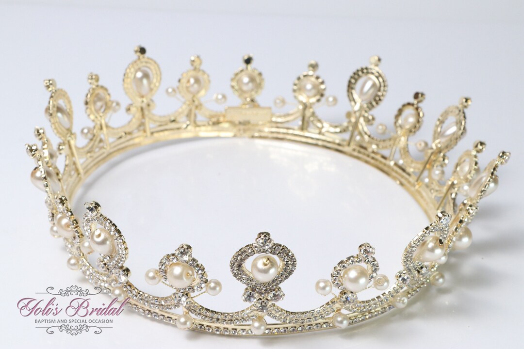 FAST SHIPPING!!! Gold Round Crown, Royal Crown, Full Crown, Tiara ...
