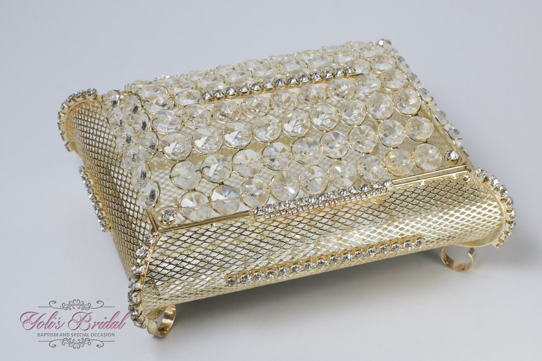 NEW!!! Beautiful Crystal Box, Gold Wedding Lasso Box, Gold Wedding ...