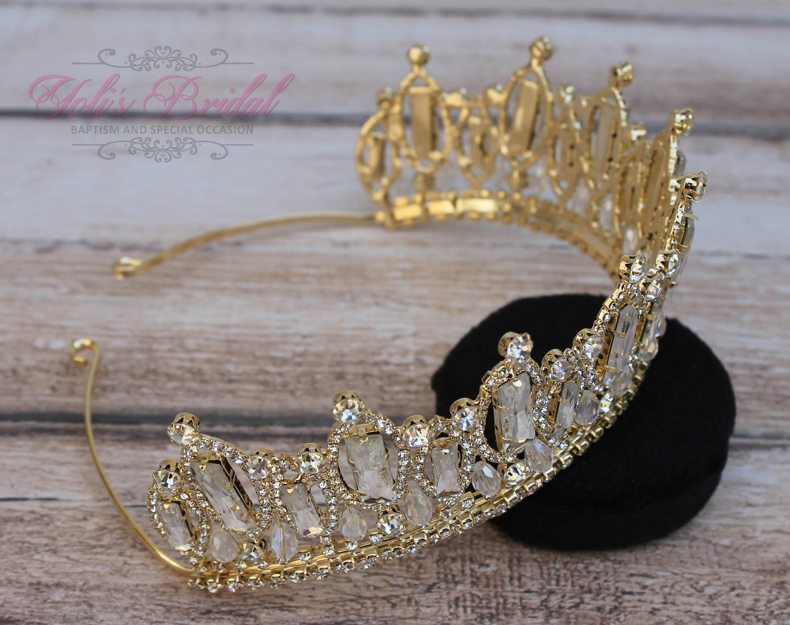 FAST SHIPPING!!! Gold Wedding Tiara, Gold Crystal Bridal Tiara, Gold ...
