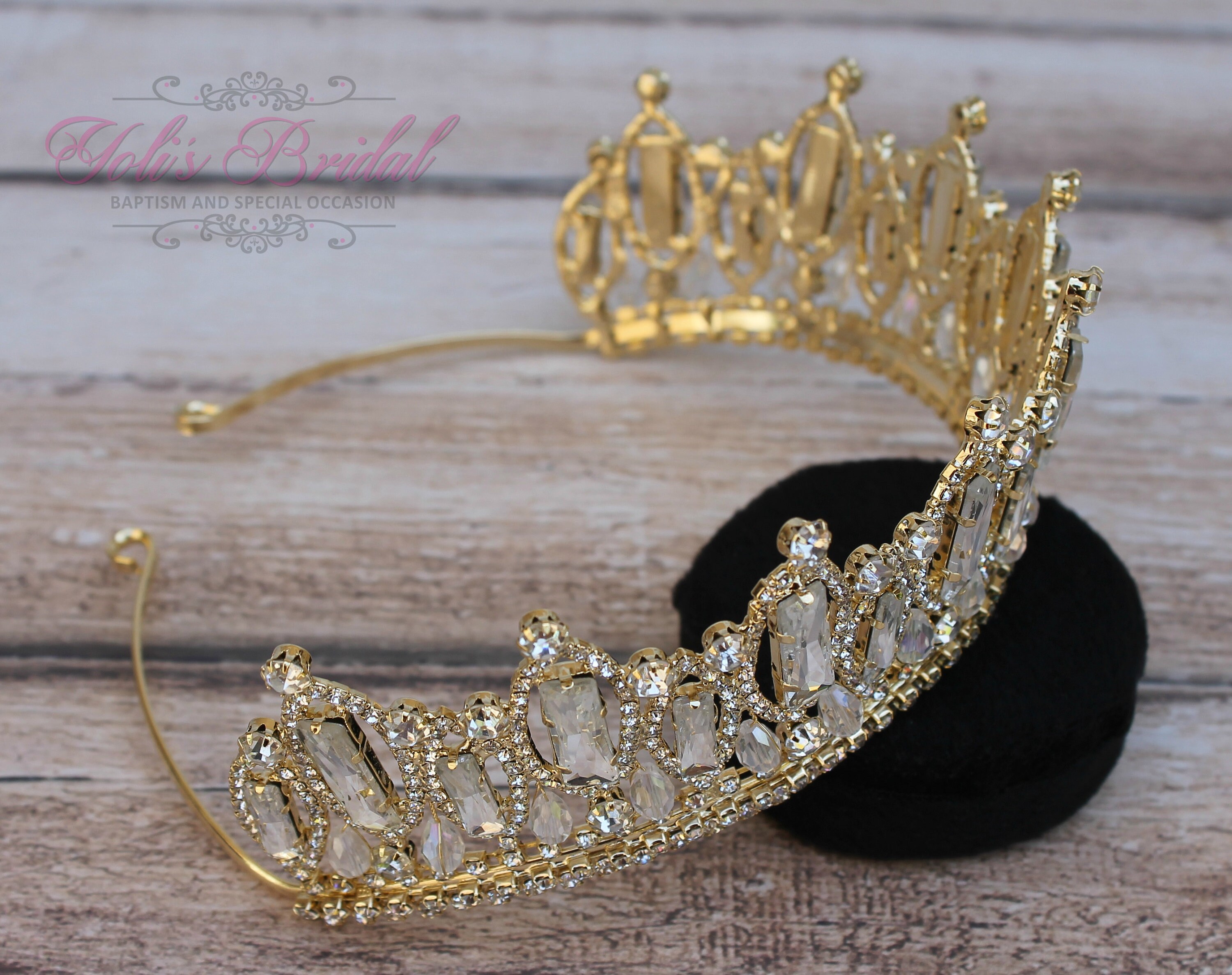 FAST SHIPPING!!! Gold Wedding Tiara, Gold Crystal Bridal Tiara, Gold ...