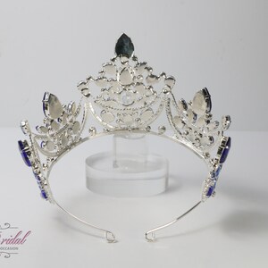 FAST SHIPPING! Silver With Royal Blue Stones Tiara, Gorgeous Silver ...