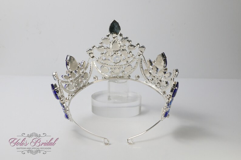 FAST SHIPPING! Silver With Royal Blue Stones Tiara, Gorgeous Silver ...