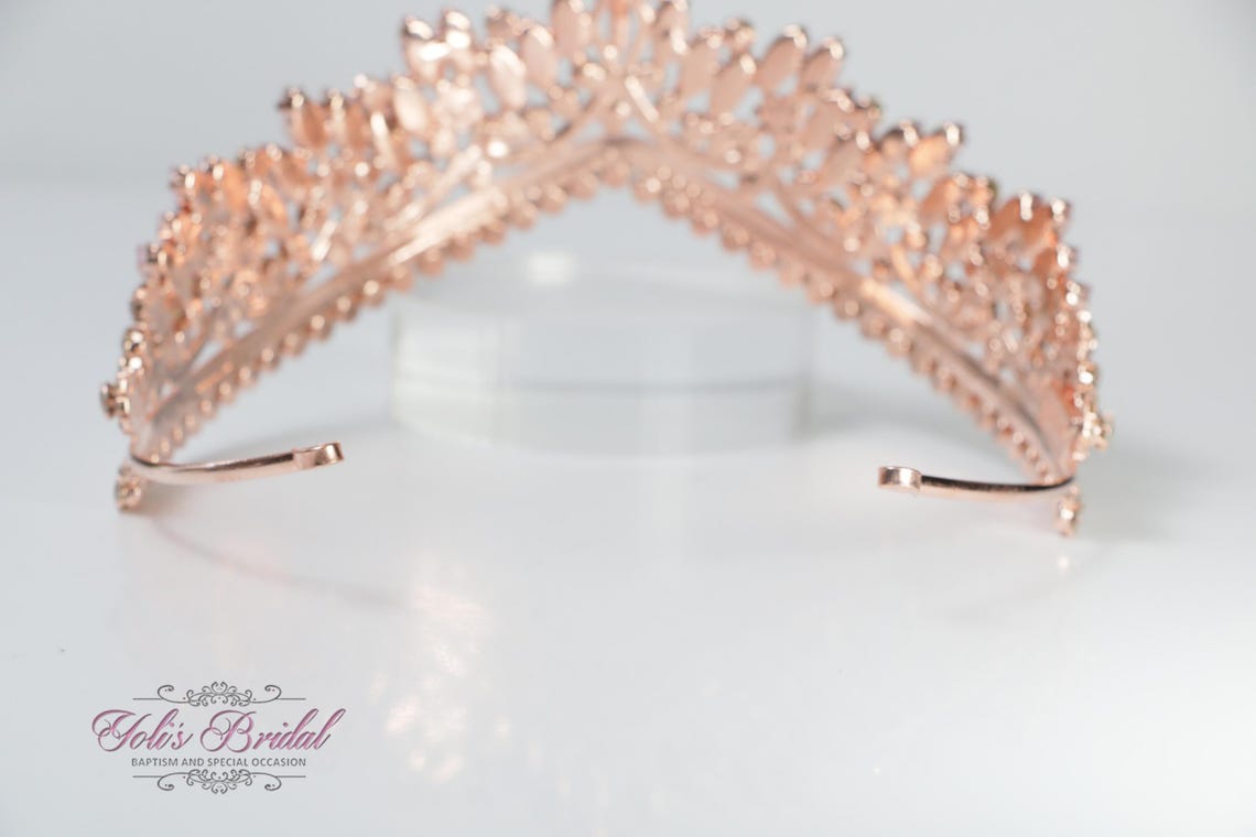 FAST SHIPPING! Rose Gold With Pink Stones Tiara, Gorgeous Rose Gold ...