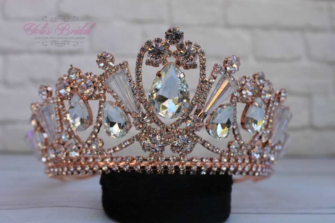 FAST SHIPPING!!! Rose Gold Sparkling Tiara, Crystal Tiara, Wedding ...