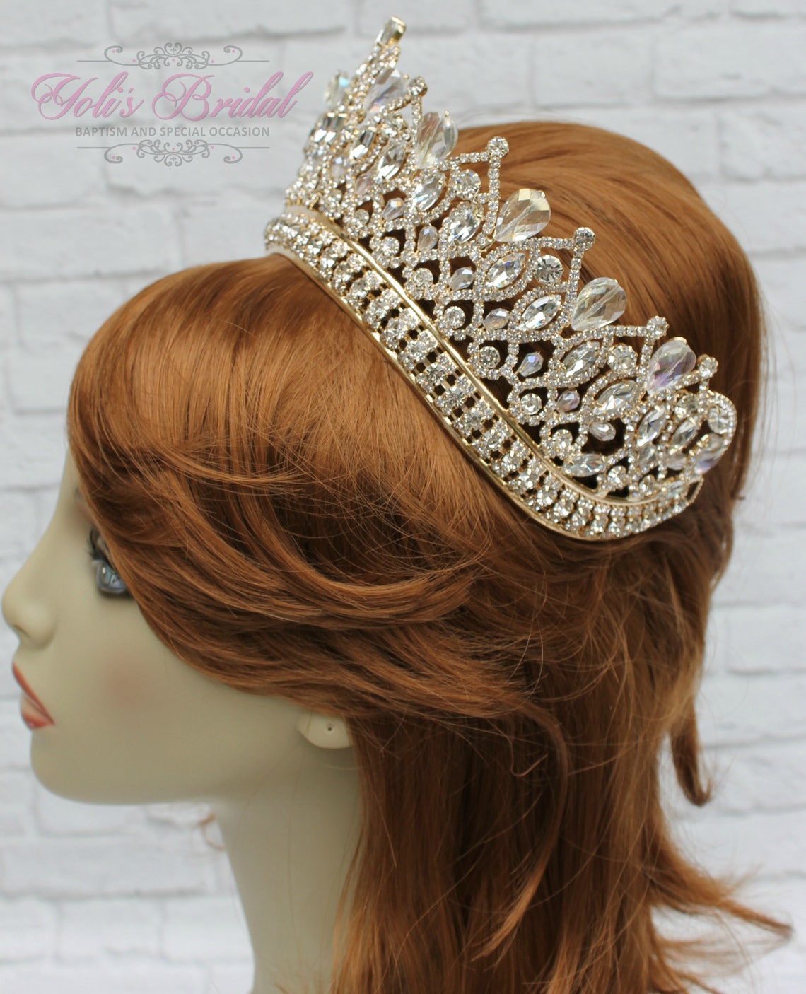 FAST SHIPPING Gold Sparkling Tiara Crystal Tiara Wedding - Etsy