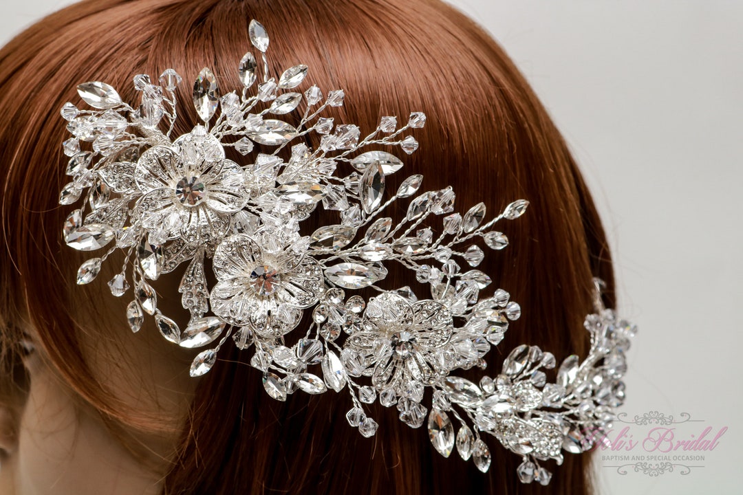 FAST SHIPPING!!! Silver Bridal Hair Comb, Wedding Hair Comb, Crystal ...