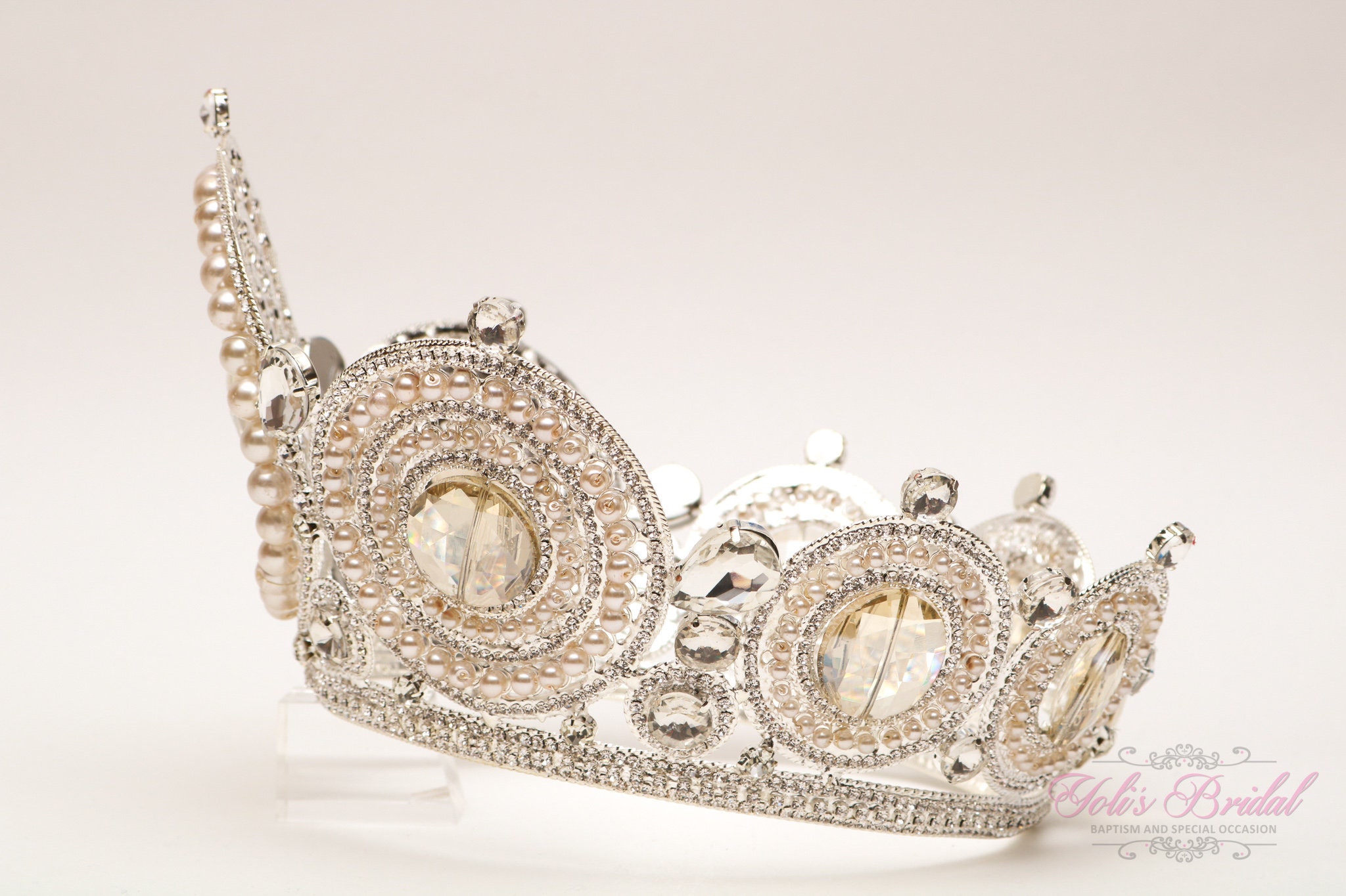 FAST SHIPPING Silver Round Crown Circular Crown Full - Etsy