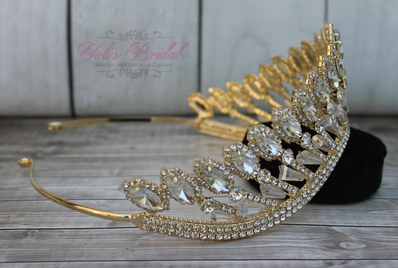 FAST SHIPPING! Gold Sparkling Tiara, Crystal Tiara, Wedding Tiara ...
