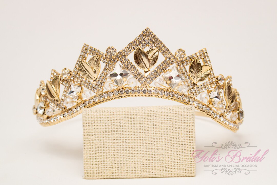 FAST SHIPPING! Gold Sparkling Tiara, Crystal Tiara, Wedding Tiara ...