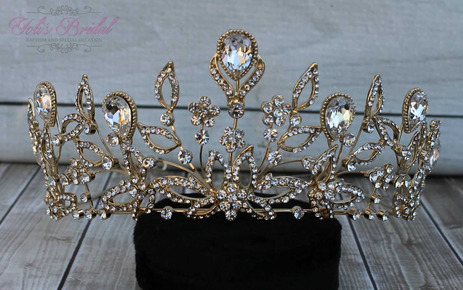 FAST Shipping Gold Swarovski Tiara Crystal Tiara wedding - Etsy