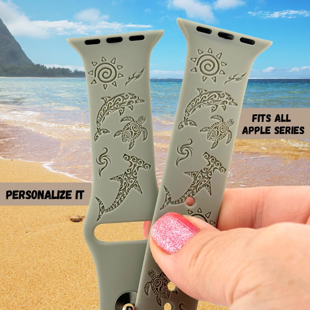 Tribal Apple Watch Band – Personalized Ocean Lover Engraved Dolphin ...