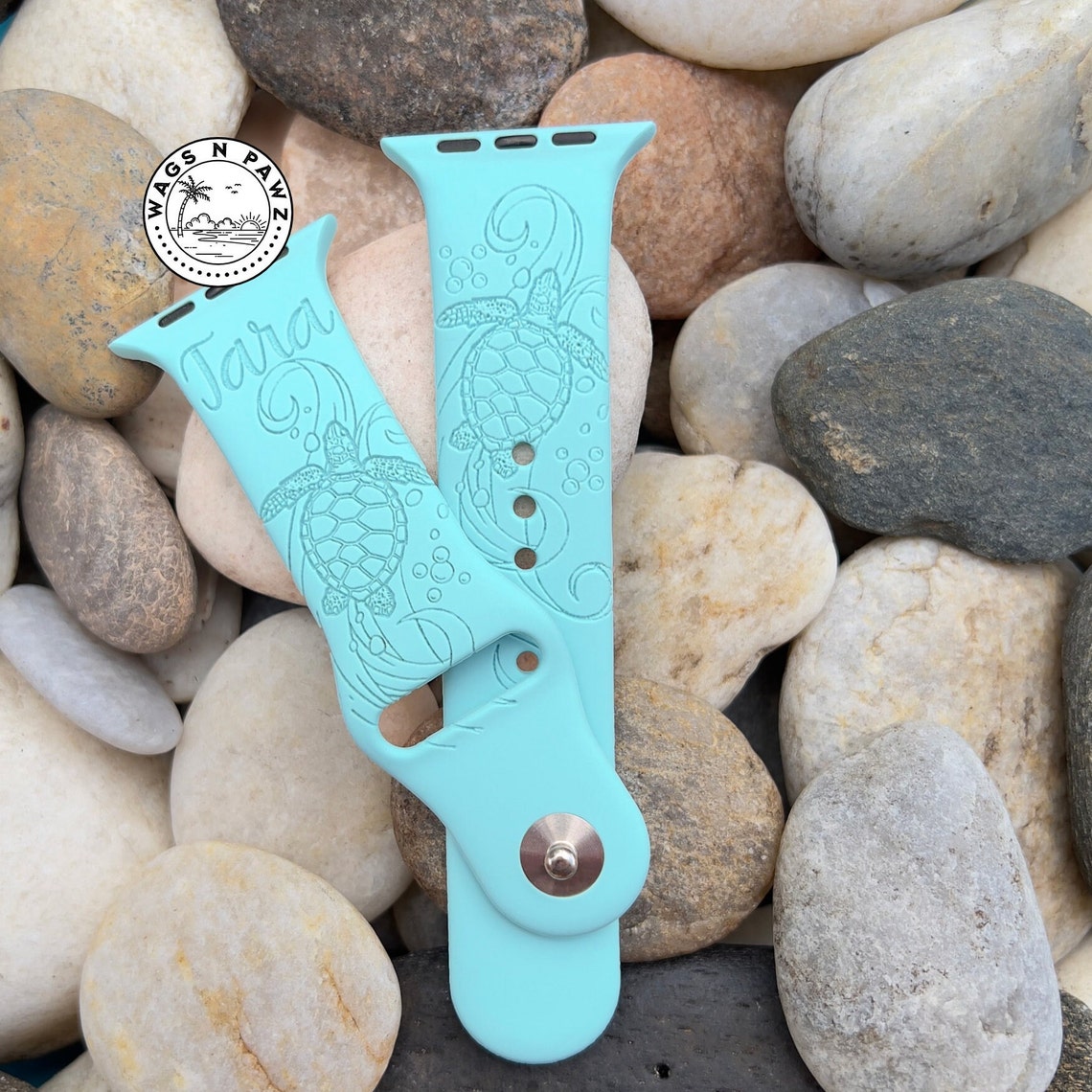 Sea Turtle Laser Engraved Silicone Watch Band Personalized - Etsy