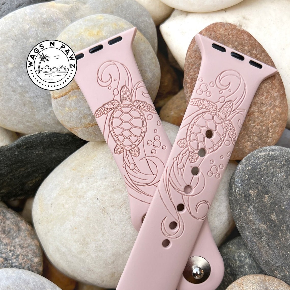 Sea Turtle Laser Engraved Silicone Watch Band Personalized - Etsy