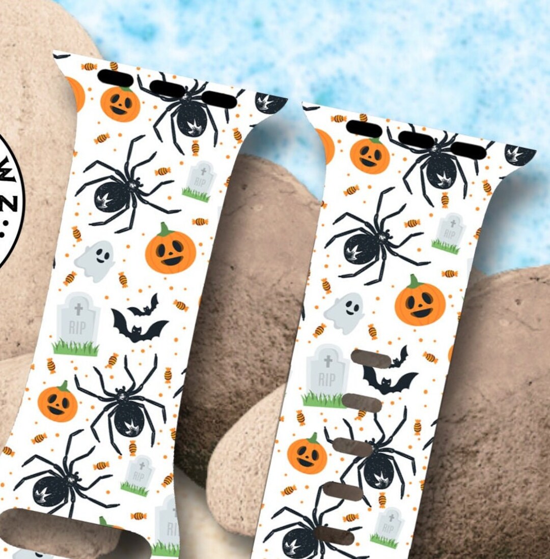Halloween Spider Watch Band, Spooky Ghost Style Watch Strap, UV Printed ...