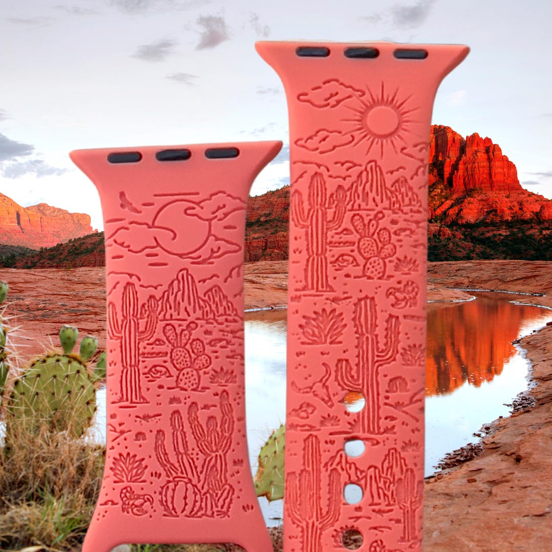 Engraved Arizona Desert Silicone Watch Band: Personalized Nature ...