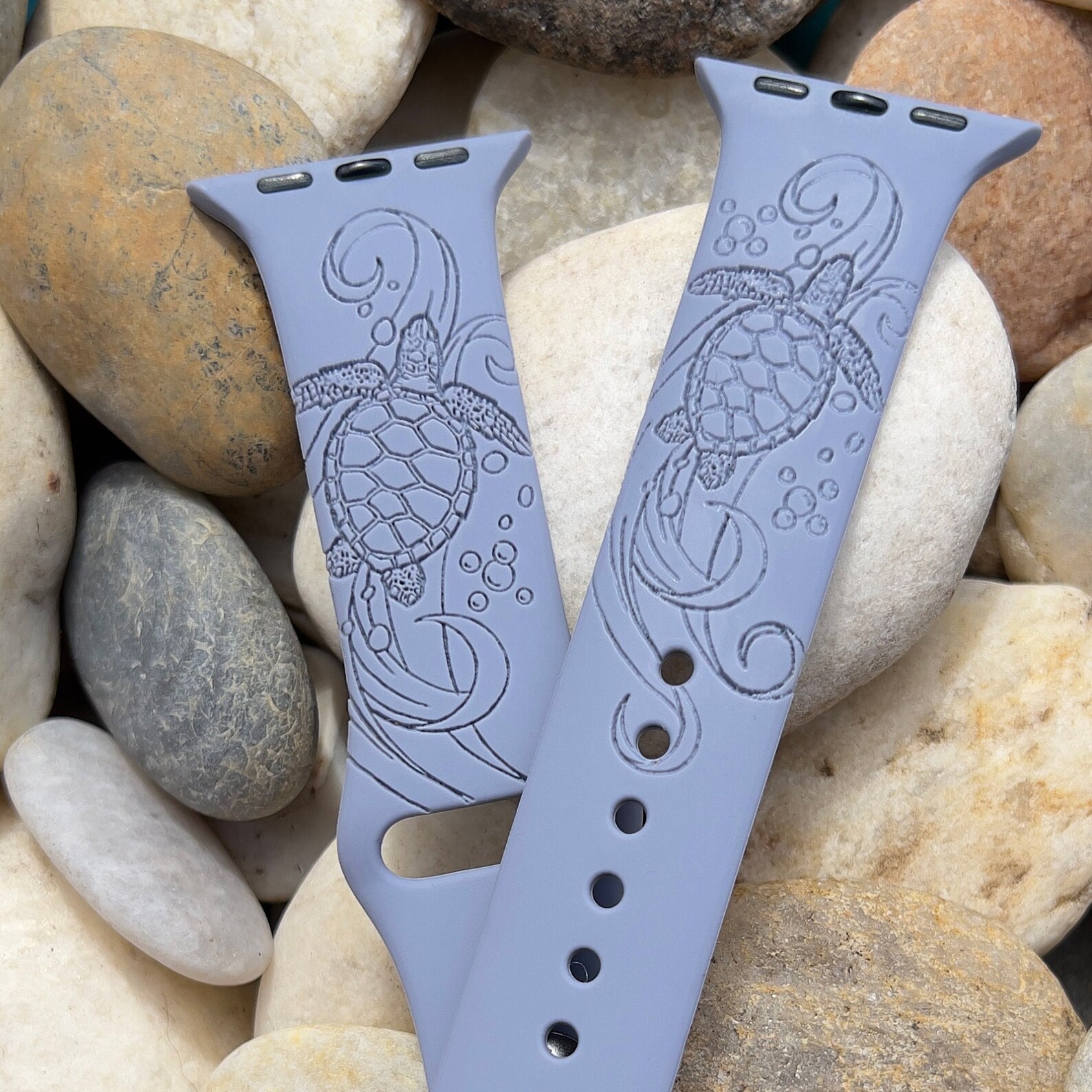 Sea Turtle Laser Engraved Silicone Watch Band Personalized - Etsy